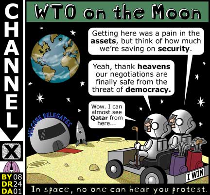 WTO on the Moon (cartoon) : Indybay
