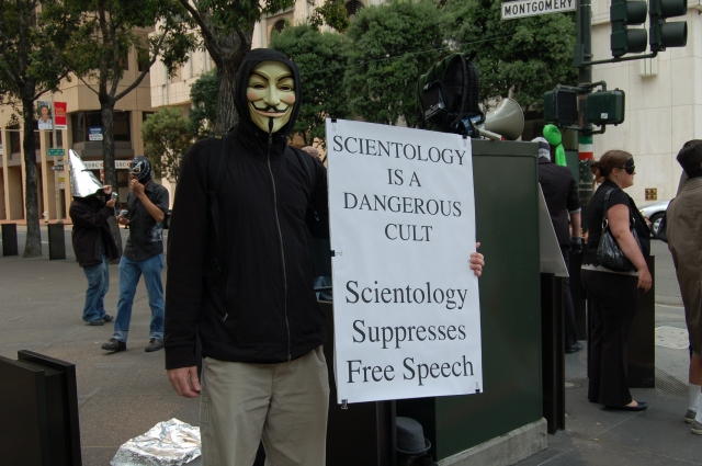 Anonymous protests the Church of Scientology. : Indybay