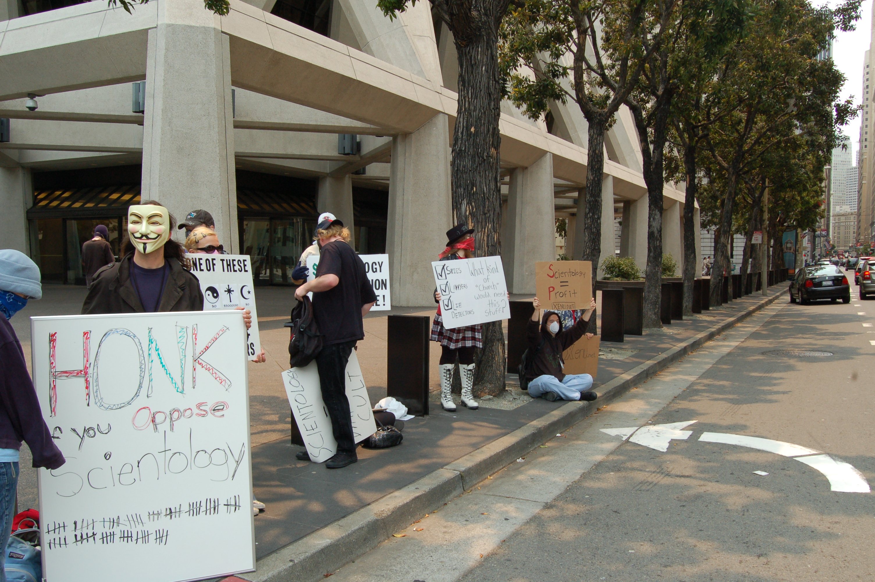 Anonymous protests the Church of Scientology. part 2 : Indybay