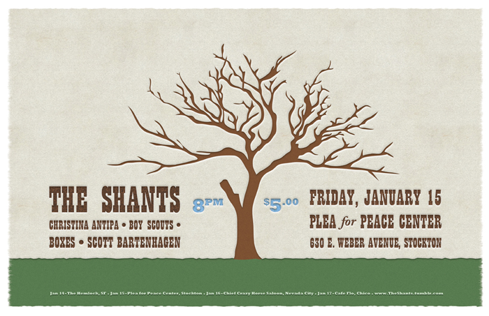 The Shants at Plea For Peace Center, Stockton Jan 15 : Indybay
