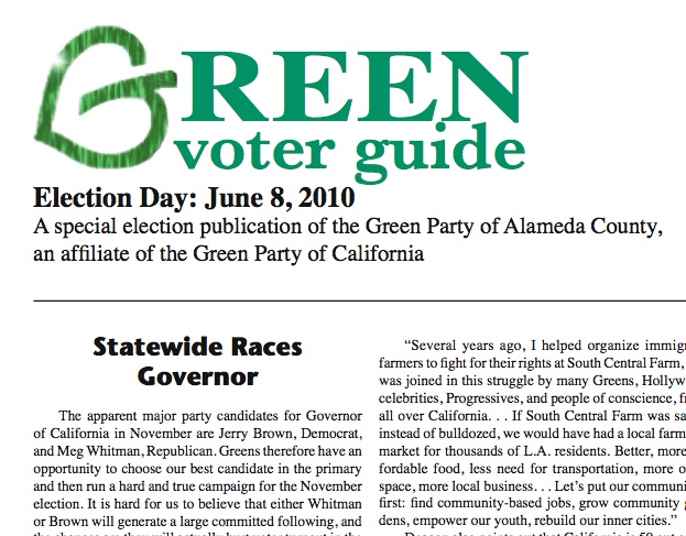 Green Voter Guide for June 8th Election -- NO on Props 14 & 16!! : Indybay
