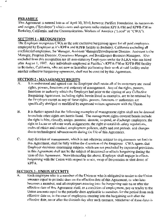 The actual KPFA union contract as a searchable PDF : Indybay