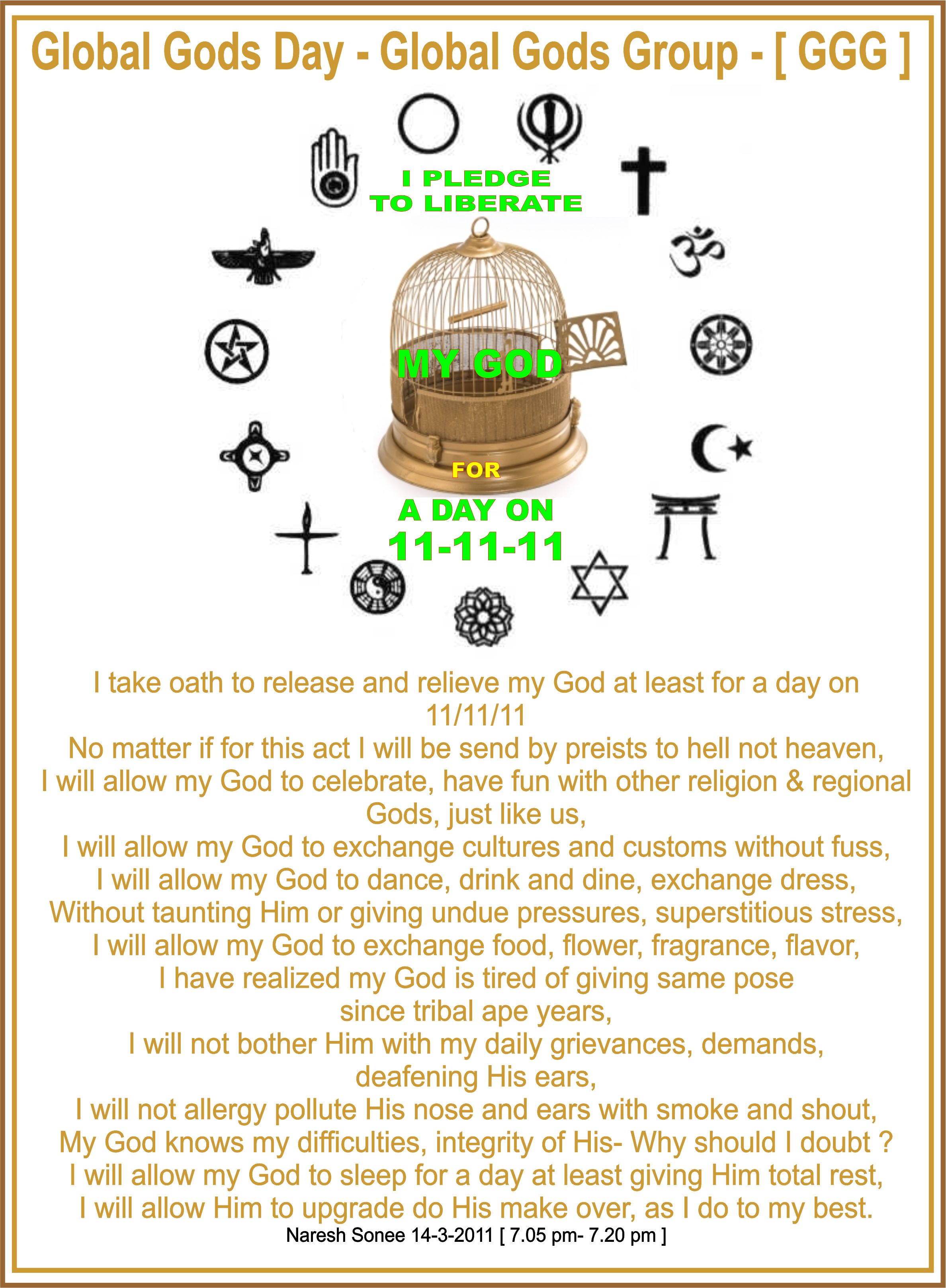 GLOBAL GODS DAY on 11/11 of every year. : Indybay