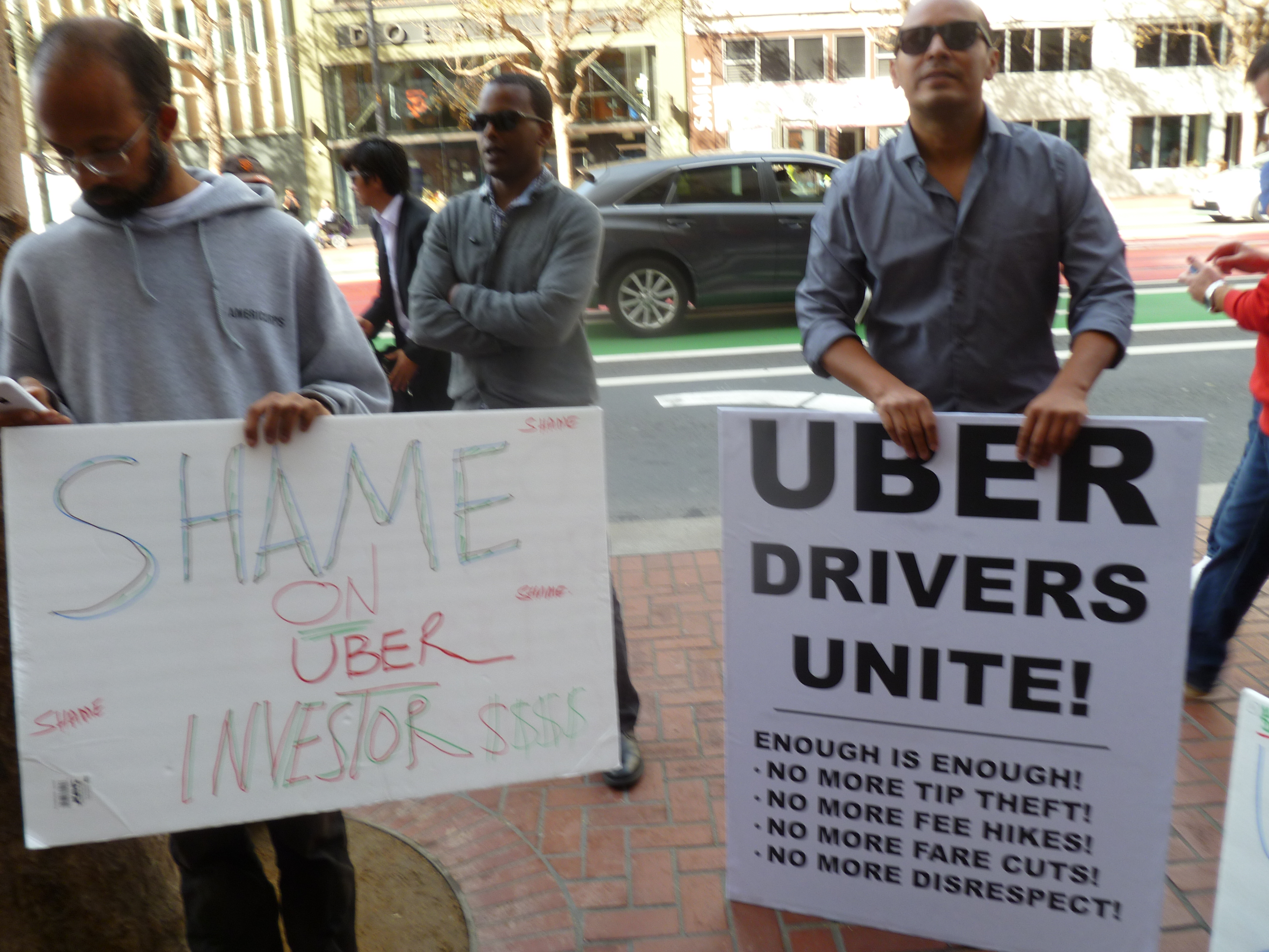 Stop Lying And Cheating Us-Uber Drivers Protest At World Headquarters ...