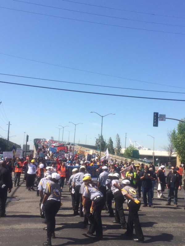 May Day Protest 2015 - ILWU Local 10 Initiates Protest Against Police ...
