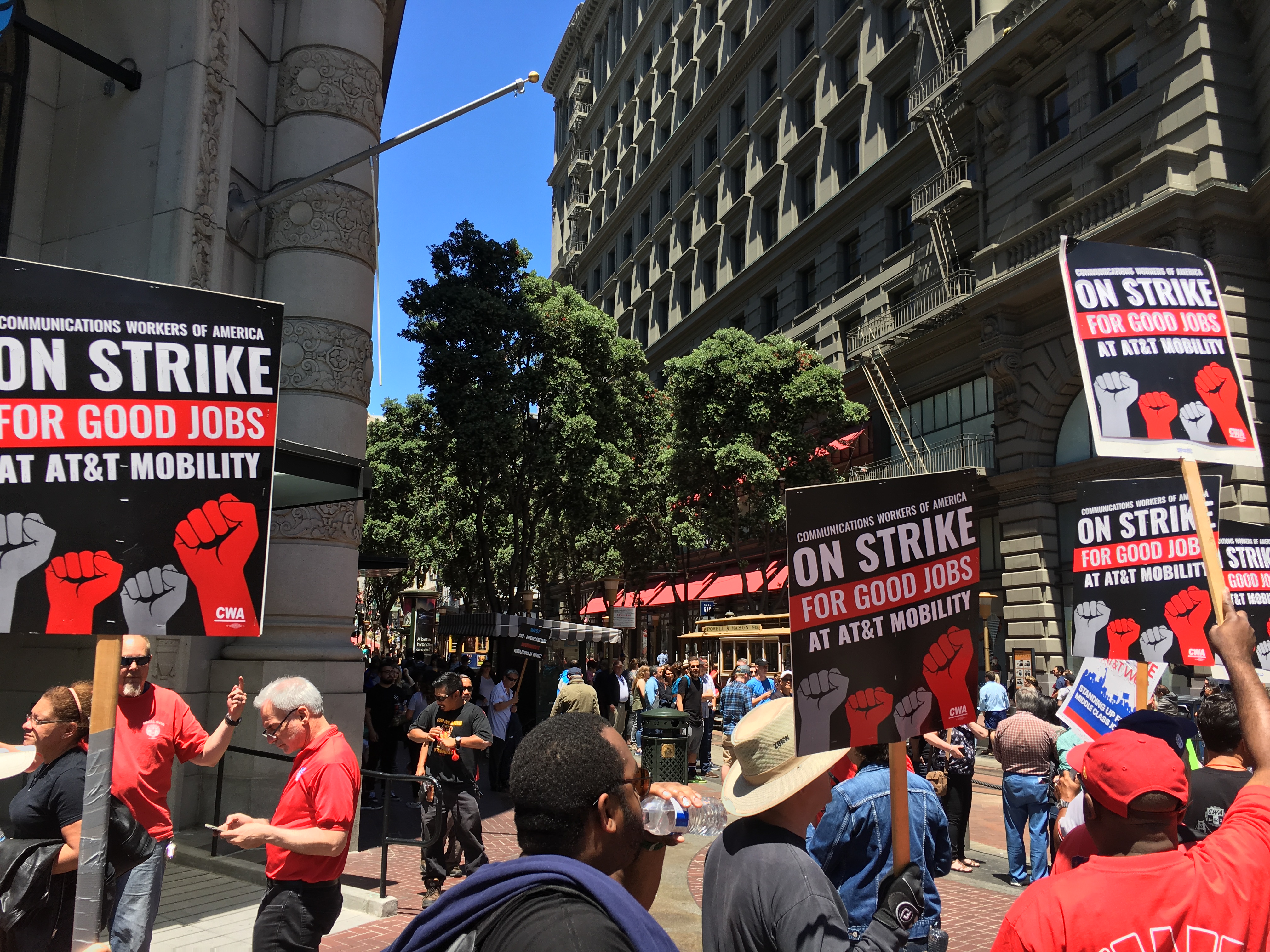 CWA AT&T Workers Strike Mobility In SF: $21 K an Hour For CEO $16 An ...