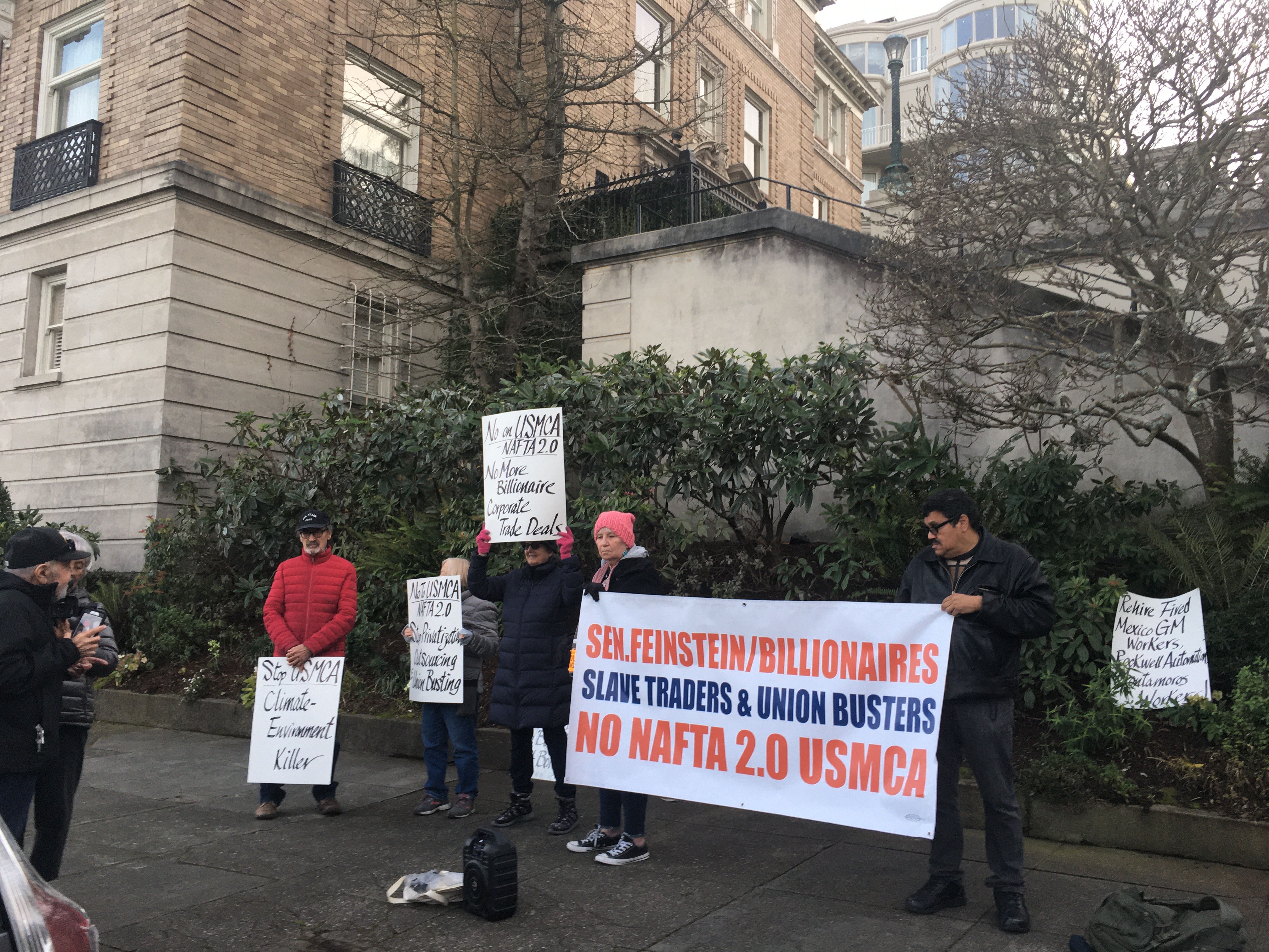 No More NAFTA's! SF Protest to Stop USMCA NAFTA 2.0 at Feinstein's ...