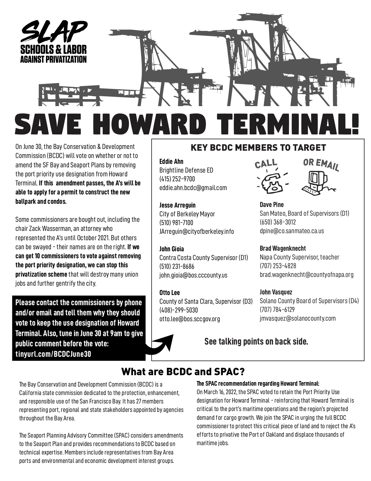 SAVE HOWARD TERMINAL! Press Conference 6/30/22 375 Beale St. SF 8:30 AM ...