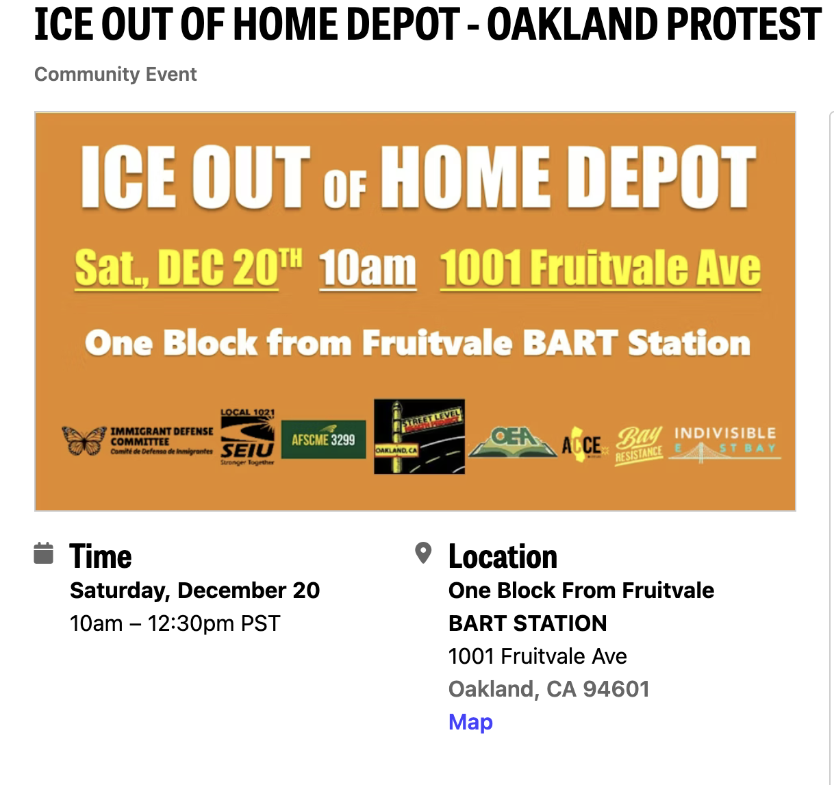 ICE out of Home Depot - Oakland Protest : Indybay
